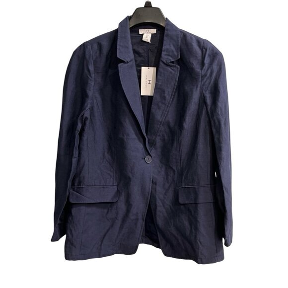 H by Halston | Jackets & Coats | H By Halston Blazer Womens L Navy Blue ...